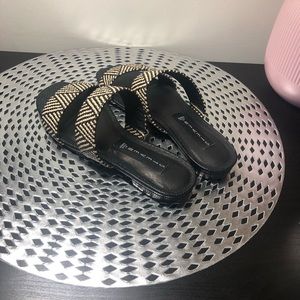 Steven By Steve Madden | Shoes | Steven Slider Black And White Sandal ...